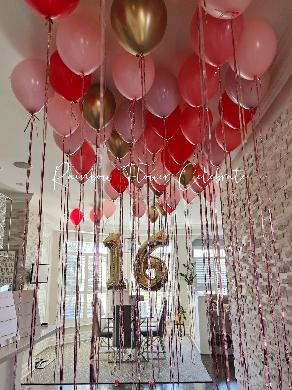 Floating Ceiling Balloons for Stunning Decor – Rainbow Flower Celebrate