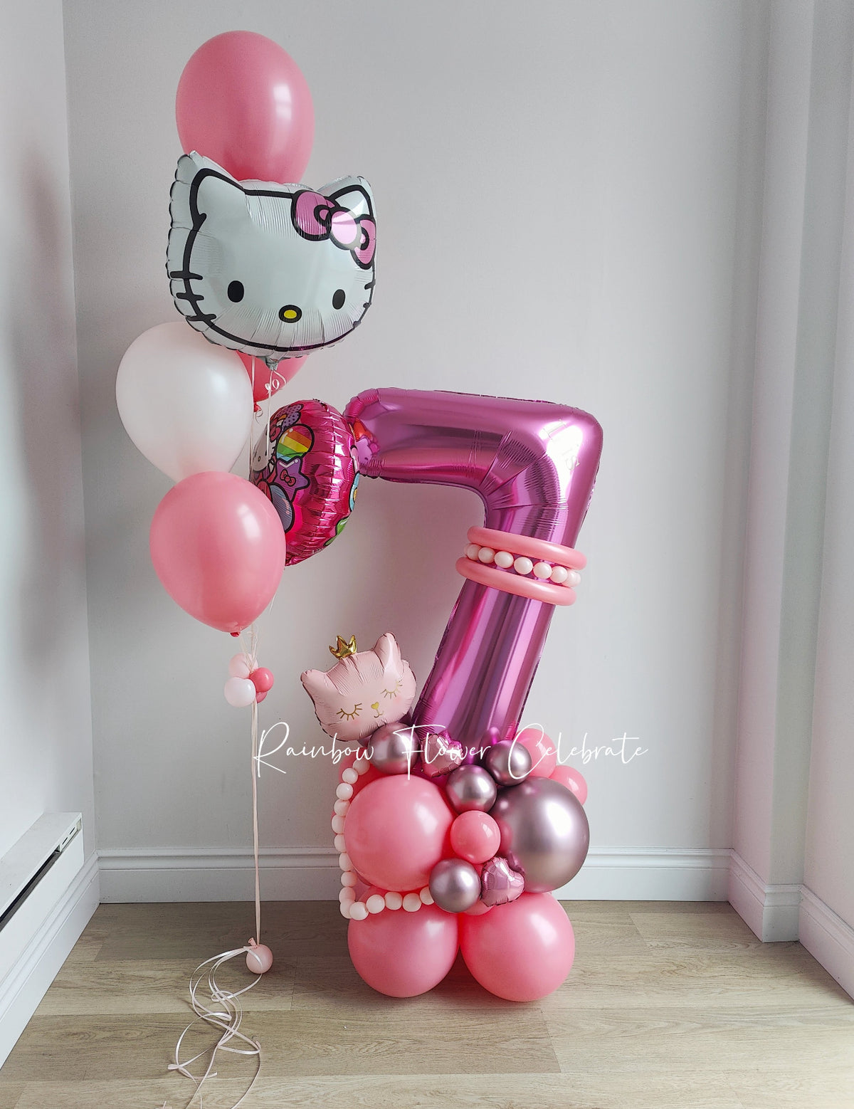 Girl's Themed Balloon Arrangement with Number and Helium Bundle ...