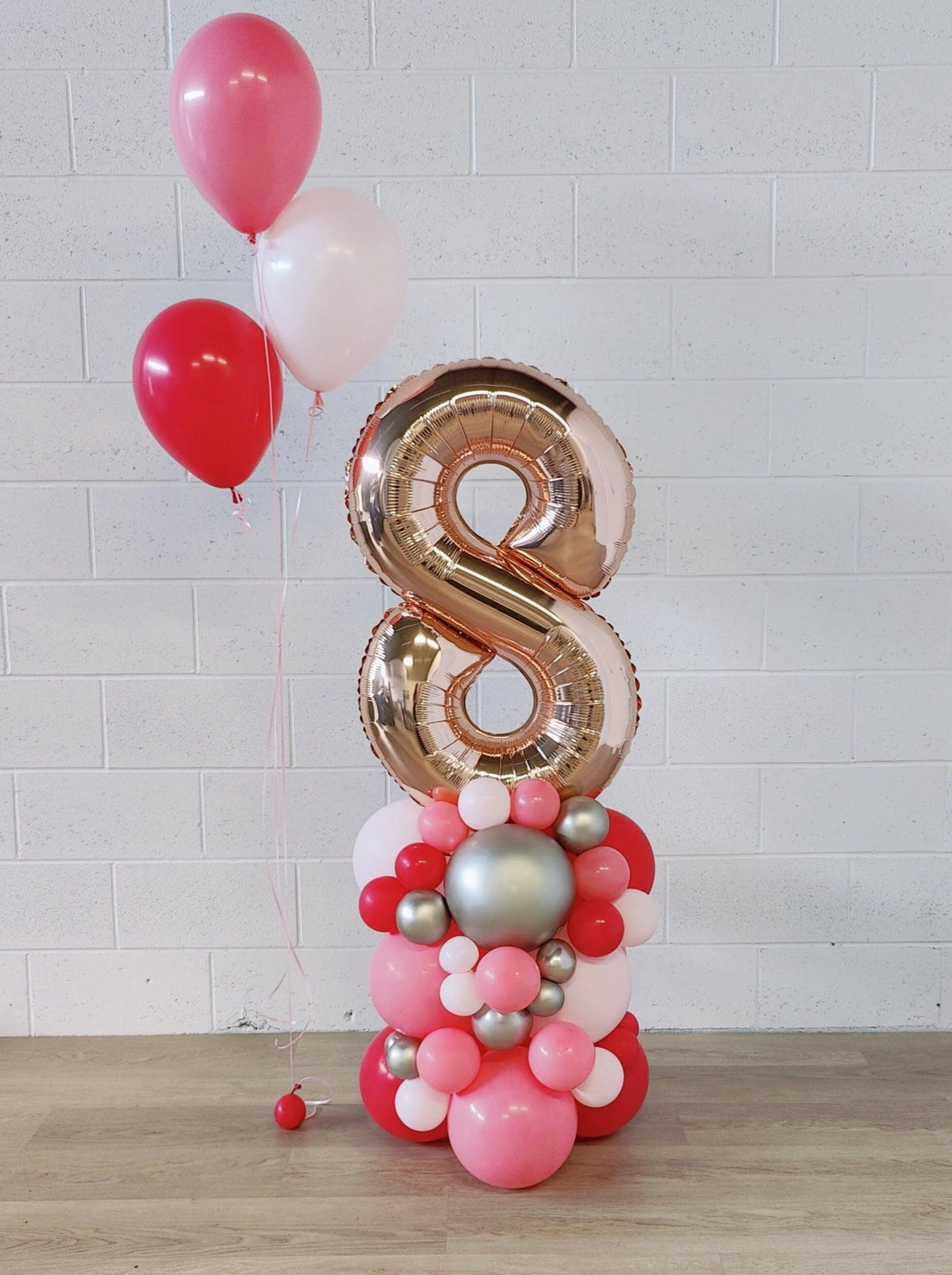 3 Cluster Number Balloon Arrangement with Colorful Helium